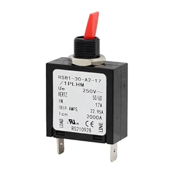 17A 250V Toggle Single Pole Circuit Breakers Hydraulic Magnetic Circuit ...