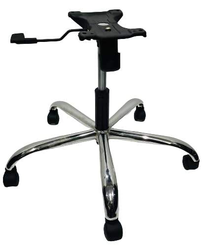 STUDY CHAIR REVOLVING Visitor Office Steel Base with Black Wheels and ...