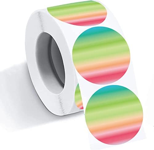 Amazon.com : Round Direct Thermal Stickers Rainbow Color Thermal Labels ...