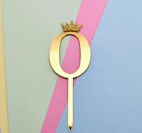 Partysanthe Gold Number 0 Cake Topper Happy Birthday Cake Topper ...