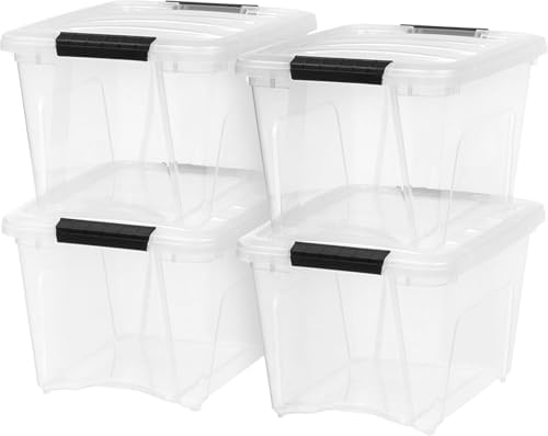 Amazon.com - IRIS USA 19 QT Plastic Storage Box with Lid and Latches ...