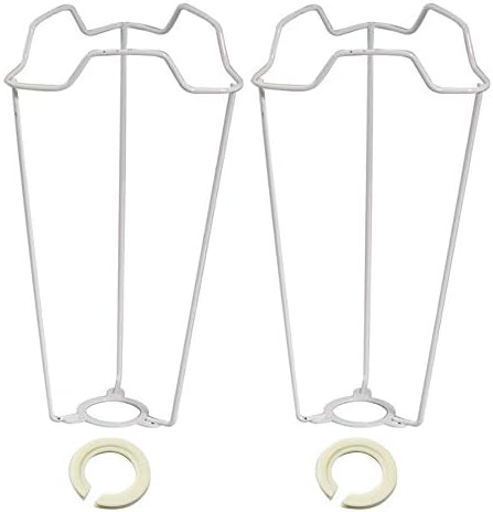2 Pack - 9" White Metal Vintage Shade Carrier to Support Table & Floor ...