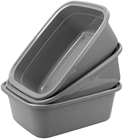 Amazon.com : Ggbin 4 Packs 12 Quart Rectangular Plastic Wash Basin ...