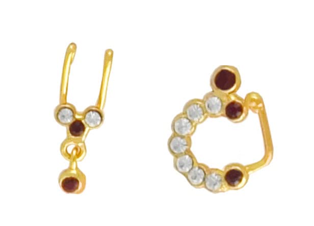 Buy Deity God Jewellery Stone Nathu Bulaki (Nose Pins) for all Gods and ...