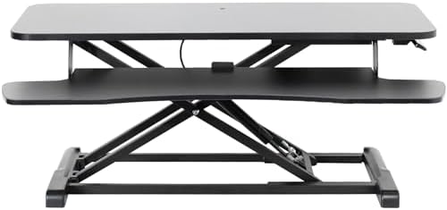 VIVO Black Height Adjustable 81cm Economic Standing Desk Converter with ...