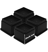 Amazon.com: HANIHUA 4 Sets Furniture Risers 2 inch Black Bed Risers ...