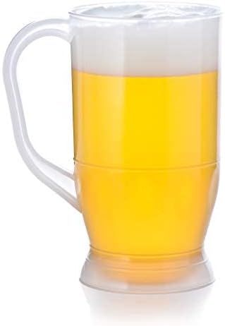 Amazon.com | 16oz Opaque Plastic Beer Mug with Handle, Reusable ...