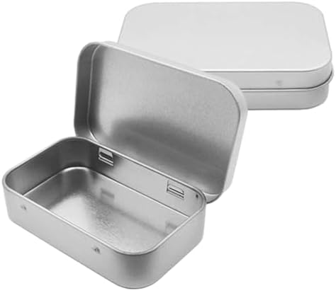 DSFSAEG 2Pcs Rectangular Tins, 95x60x21mm Metal Storage Tin Box with ...