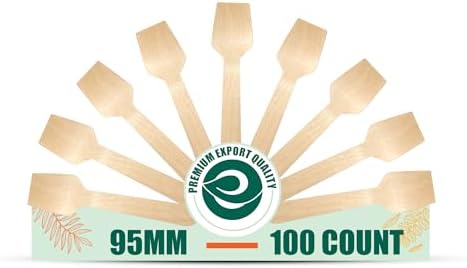 ECO SOUL [95mm, 100 Pack] Disposable Ice Cream Spoons | Mini Taster ...