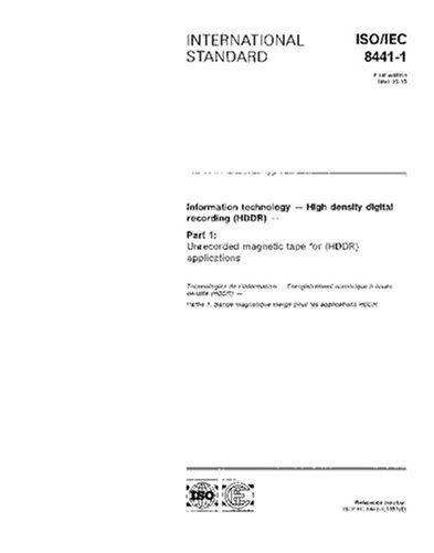 ISO/IEC 8441-1:1991, Information technology - High density digital ...