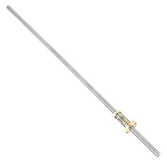 T8 Gewindestange Gewindespindel Edelstahl mit spielfreier federnder Mutter für 3D Drucker(400mm ...