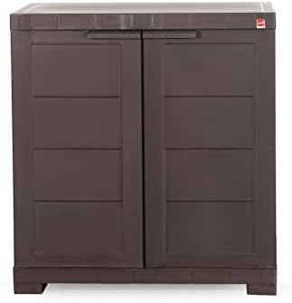 Cello Novelty Compact Plastic 2 Door Cupboard with Shelf(Brown ...