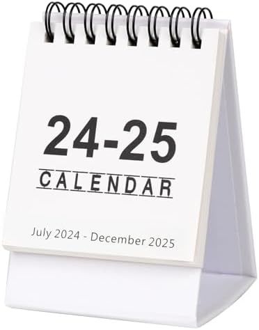 Mini Desk Calendar, From July 2024 to December 2025 Small Standing ...