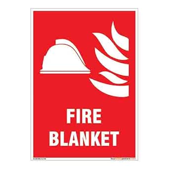buysafetyposters.com - Fire Blanket Sign In English - PVC Sticker ...
