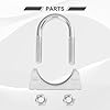 Amazon.com: GESEXI 2.5"" U-shaped Exhaust Pipe Clamp Mild Steel Muffler ...