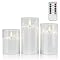 Amazon.com: Glass Flameless Candles with Remote, Sandblasted Glass LED ...