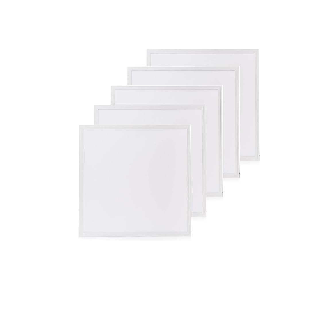 Brightex, Pack of 5 led Panel Lights 600x600mm 48W 4000K Square Edge ...