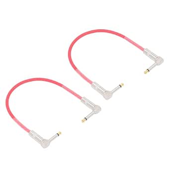 1/4 Inch Plug Instrument Cable, Easy Connection 2PCS 12in Guitar Jumper ...