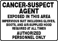 Cancer-Suspect Agent Exposed in This Area IMPERVIOUS Suit Including ...