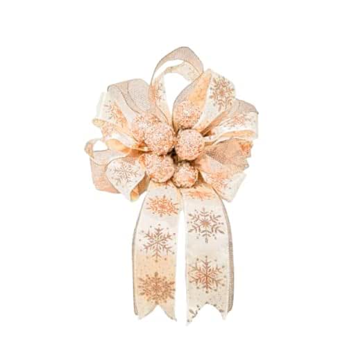 Amazon.com: Rose Gold Cream Christmas Tree Topper (14" Wide) : Home ...