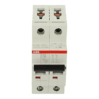 Amazon.com: S202C16 | 2CDS252001R0164 | S202-C16 | ABB 2CDS252001R0164 Disyuntor en miniatura, 2 ...
