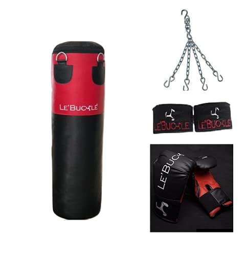 Buy Le Buckle Punching Bag PU Leather Filled 3 Feet Heavy Boxing Bag ...