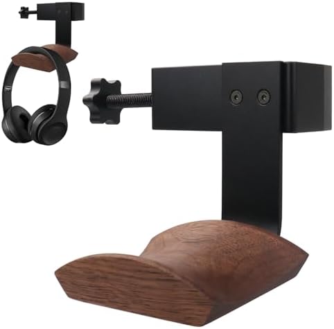 Amazon.com: Miruchertter Headphone Holder Walnut Wood & Solid Metal ...