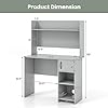 Amazon.com: Tangkula Computer Desk with Hutch, Home Office Desk with ...