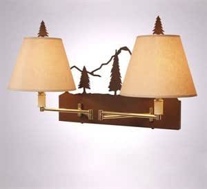 Steel Partners 2978-Dbl-Black-Plain 2 Light Timber Ridge Swing - Wall ...