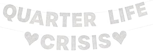 Amazon.com: xo, Fetti Quarter Life Crisis Banner - Silver Glitter, 4 Ft ...