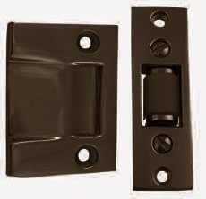 Emtek 8801 3-3/8 Inch Height Solid Brass Roller Catch With Strike and Screws, Oil Rubbed Bronze ...