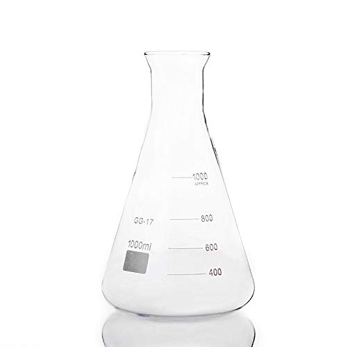 OGYCLVJV Flacon Erlenmeyer à bec large de 1000ml avec graduations ...