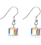 Amazon.com: AOBOCO Sterling Silver Blue Bella Earrings Embellished with ...