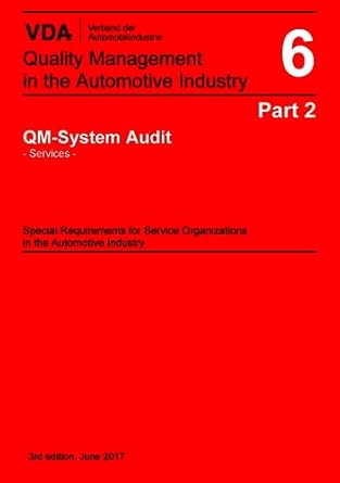 Buy VDA Volume 6 Part 2 : QM-System Audit - Services - Special ...