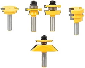 AccOED 5pc Shaker Raised Panel Cabinetmaker Router Bit Set- 1/2" Shank ...