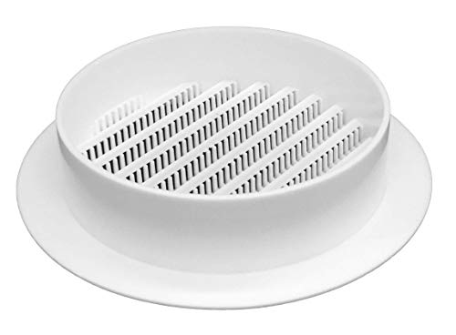 5” Inch / 125 mm Plastic Vent Cover White – Round Soffit Vent – Exhaust ...