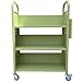 Amazon.com: Workington Rolling Book Truck Book Cart with 3 Flat Shelves ...