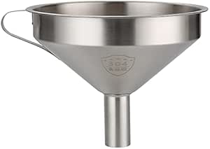 Amazon.com: HOMEXO 304 Stainless Steel Funnel with Detachable Filter Kitchen Oil Liquid Funnel ...
