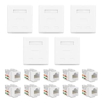 Amazon.com: VCELINK RJ45 Surface Mount Box Shielded 2-Port with RJ45 ...