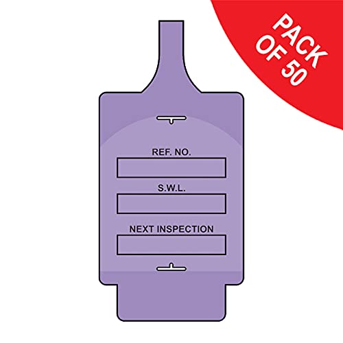 ‘Asset Tag Flex Safe Working Load’ Tag, Lilac (Pack of 50) – BigaMart