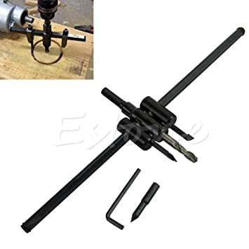 SHUANG YOU Adjustable Metal Wood Circle Cutter Kit Hole Saw Drill Bit ...