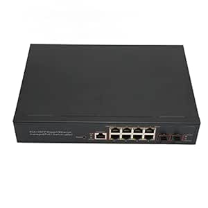 Gigabit PoE Switch, Aluminium Alloy IEEE 802.3af at 52V 150W 8 Port Noiseless 100-240V Ethernet ...