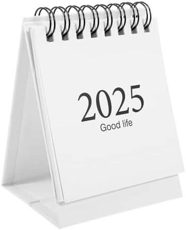 Amazon.com : NUOBESTY Mini Desk Calendar Red 2025 Standing Flip ...