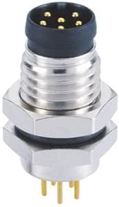 Amazon.com: Elecbee M8 Binder Connector A Coding Waterproof Front Mount Circular 6 Pin Male ...