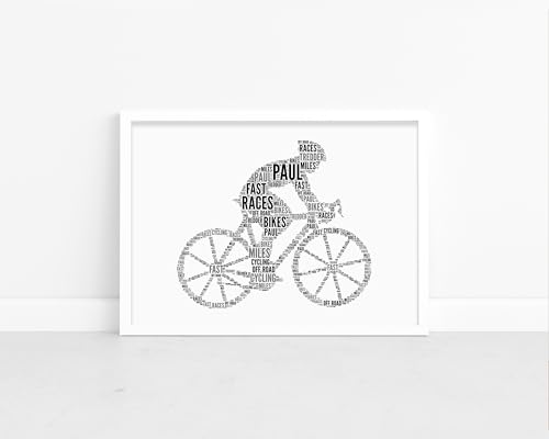 Personalised Cyclist Bike Word Art Print - Cycling Road Bike Racing ...