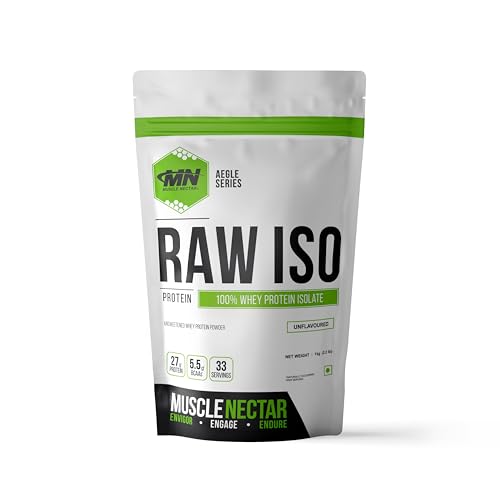 Muscle Nectar Whey Protein Powder (1kg (2.2lb), Unflavoured Isolate ...