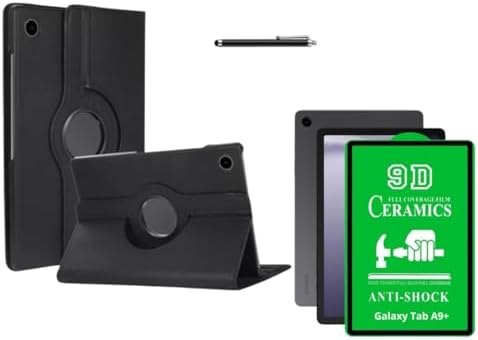 Capa Capinha Carteira Preta Giratória + Película de Vidro Temperado ...