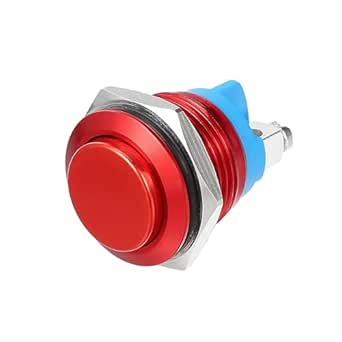 Amazon.com: uxcell 16 mm Push Button Starter Switch Metal Round Start ...