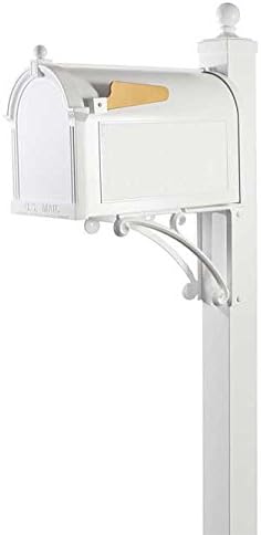 Whitehall Deluxe White Mailbox, Post, and Brackets - Amazon.com