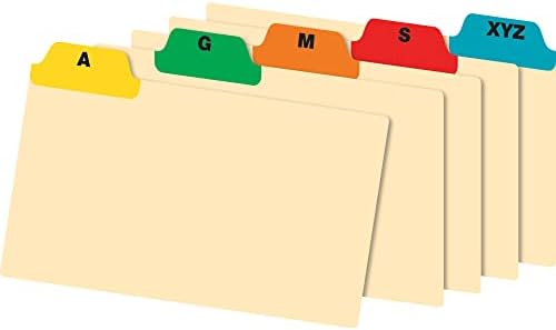 Amazon.com : Office Depot® Brand A-Z Poly Index Card Guide Set, 3" x 5 ...